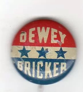 1944 Dewey Bricker Campaign Button