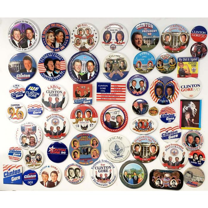 Bill Clinton Campaign & Inaugural Button Collection For Sale