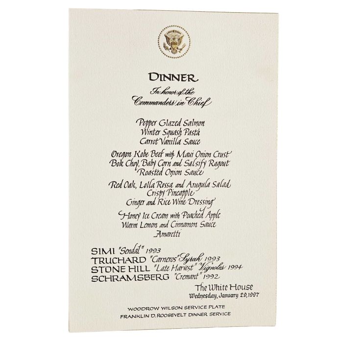 1997 Historic White House Dinner in Honor of Presidents Clinton, Ford ...