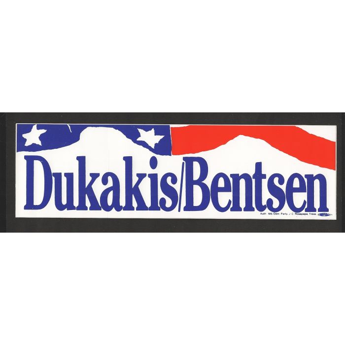 Dukakis Bentsen Bumpersticker