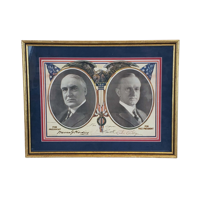 1920 Harding Coolidge Amerca First Campaign Poster. This is the classic ...