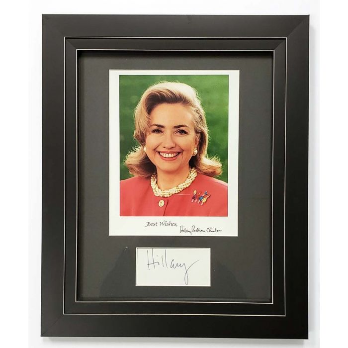Hillary Clinton Signature Autograph Framed Display