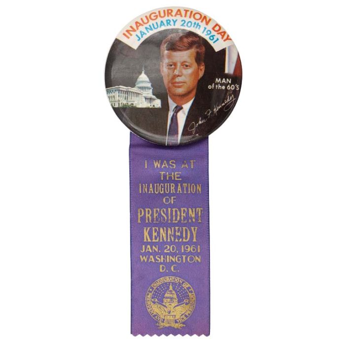 John F Kennedy Inauguration Day Button