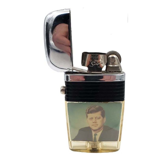 President John F Kennedy Scripto Black Band Vu Lighter