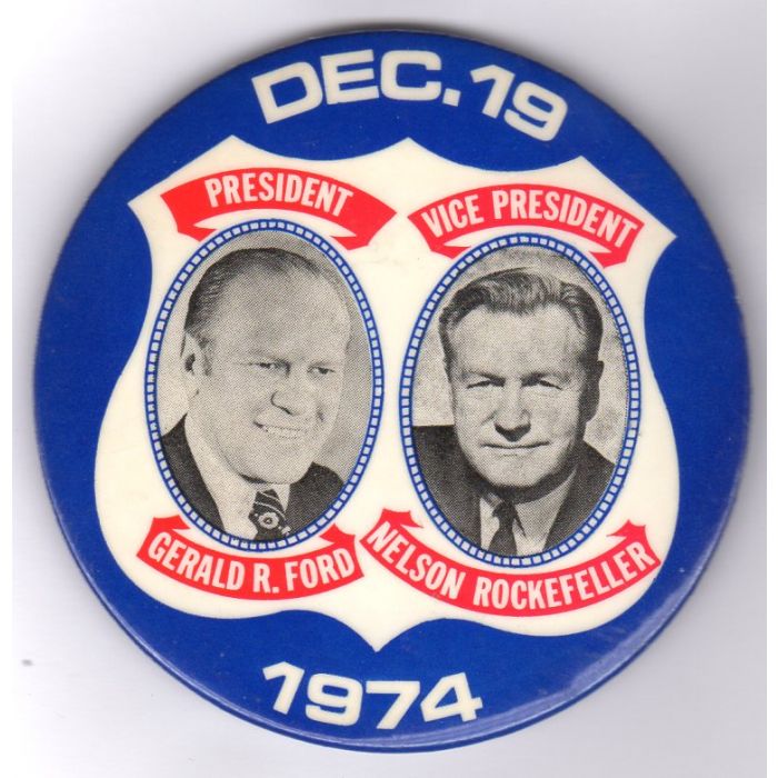 Nelson Rockefeller Confirmed as Vice President Button