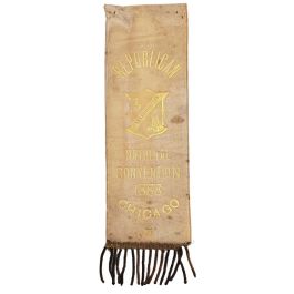 1888 Repubican National Convention Massachuetts Ribbon Badge