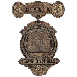Original 1889 Harrison & Morton Ornate Inauguration Badge
