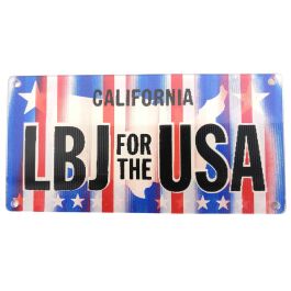 1964 Lyndon Johnson "LBJ For The USA" Flicker California Mini License ...