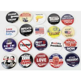 20 Different Anti - Donald Trump Campaign Buttons. Group of 20 ...