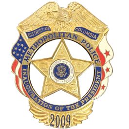 2009 Barack Obama Inaugural Metro D.C. Police Badge