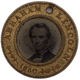 1860 Lincoln Hamlin Ferrotype Original & Authentic Campaign Button