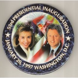 Bill & Hillary Clinton Inauguration Button Large