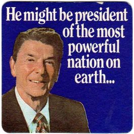 President Reagan Mansfield Beer Promotional Coaster