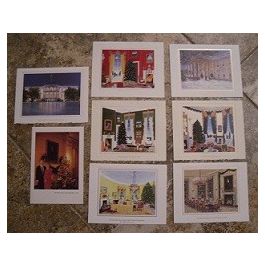 Complete Set of Eight Different White House Christmas Cards - Bill Clinton