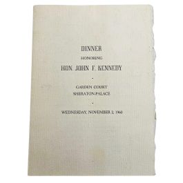 1960 Scarce John F Kennedy California Dinner Program. "Dinner Honoring ...