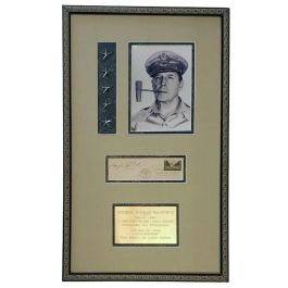1945 Douglas MacArthur 5 Star General Signed First Day Cover Display