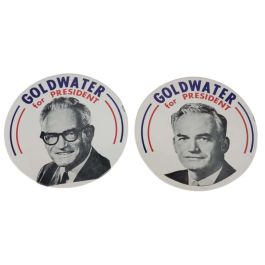 1964 Barry Goldwater Large 7" Diameter Matching Button Set