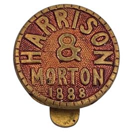 1888 Benjamin Harrison and Morton Enamel Campaign Pin Button. Not-often ...