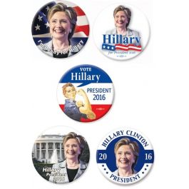 Hillary Clinton 2016 Set of 6 Brand New Mint Buttons