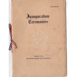 Woodrow Wilson 1913 Congressional Inaugural Program