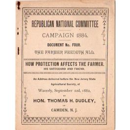 Authentic 1884 Republican Pamphlet How Protection Affects the Farmer