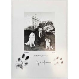 1960s Master Lyndon Johnson & His Dogs Blanco & Him Card.