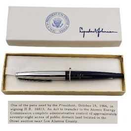 Lyndon Johnson 1966 Original Signature Pen