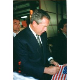 George W Bush Signed American Flag