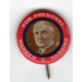Warren G. Harding For President Red Campaign Button