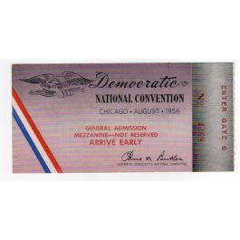 1956 Democratic National Convention Ticket Without Stub