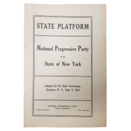 1912 National Progressive Party of N.Y. Platform Supporting Theodore ...