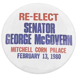1980 Re-Elect Senator McGovern Campaign Button.