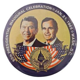 Reagan Bush 1985 Inauguration Day Button