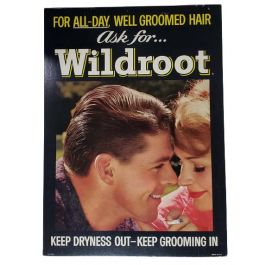 Vintage Original Ad Sign for Wildroot Hair Tonic