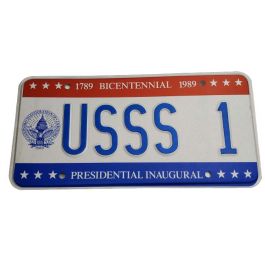 1989 Scarce George Bush Inaugural License Plate Issued to Secret ...