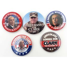 Wesley Clark For President 2008 Collectible Buttons